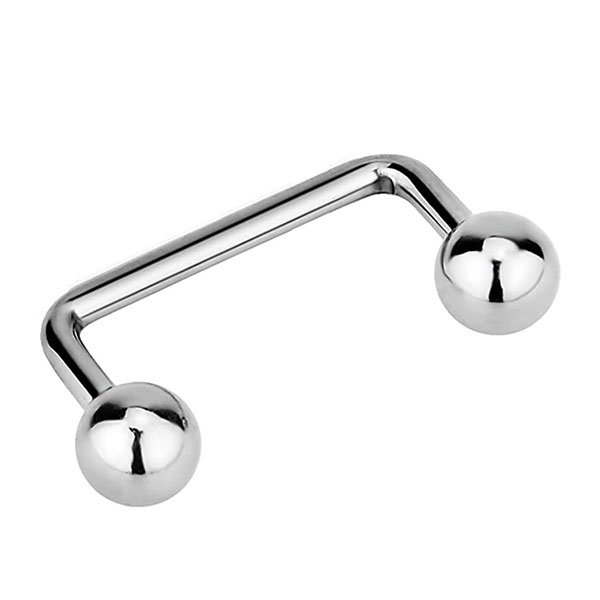 Surgical Steel Double Ball Basic Staple Surface Piercing Barbell ...